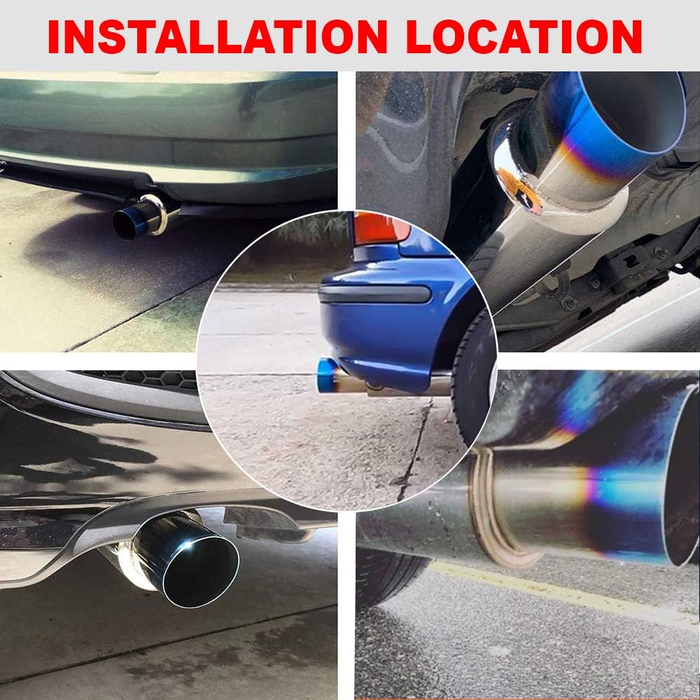 3 Exhaust Pipe Black Exhaust Tip -2.5'' Inlet Bolt On Turn Down Design ...